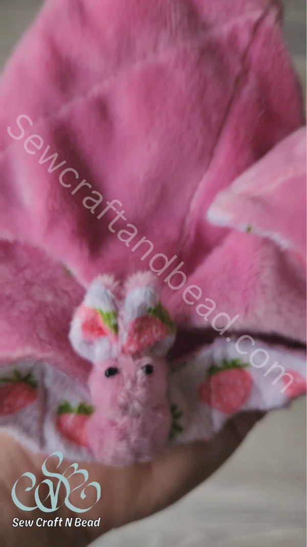 Pink Strawberry Bat Plush (READY TO SHIP) – SewCraftNbead