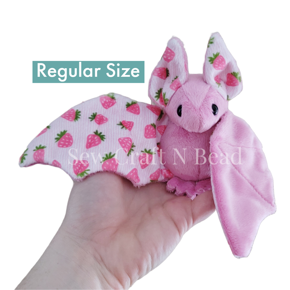 Pink Strawberry Bat Plush Scented or No Scent (MADE TO ORDER ...